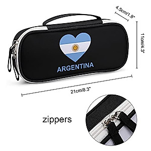 Love Argentina Printed Pencil Case Bag Stationery Pouch with Handle Portable Makeup Bag Desk Organizer