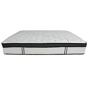 Flash Furniture Capri Comfortable Sleep 12" Hybrid Pocket Spring and Foam Mattress in a Box, Foam Pocket Spring Hybrid Mattress, Pressure Relief, King