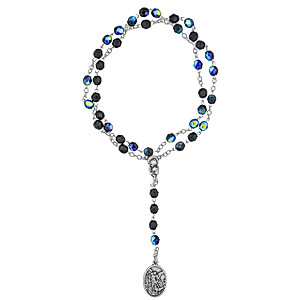 Venerare Saint Michael Chaplet with Crystal Beads and Prayer Card