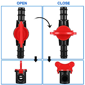 Drip Irrigation Switch Valve Gate Valves for 1/2 Inch Double Male Barbed Valve (4)