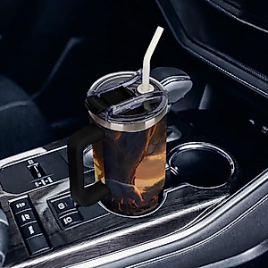 Elephants in Sunset Water Insulated Tumblers with Handle Stainless Steel Coffee Mug Funny Travel Cup with Lid Straw 40oz