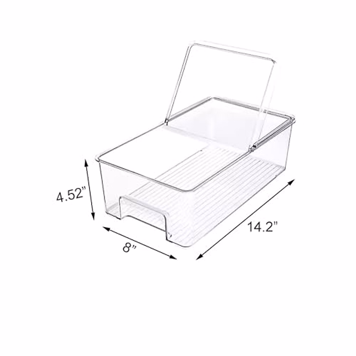 Freezer Containers Food Storage Containers Fridge Containers Plastic Organization Storage Bin for Fridge, Freezer, Pantry, Kitchen- Organizer for Fruit, Yogurt, Snacks, Pasta, set of 2