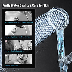 Unibath High Pressure 8-mode Handheld Shower Head with Stainless Hose and Adjustable Mount Excellent Replacement for Bath Showerhead