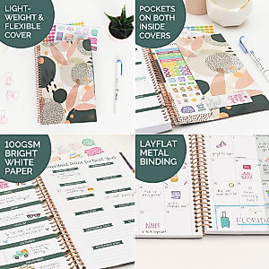 bloom daily planners 2023 Calendar Year Day Planner (January 2023 - December 2023) - 5.5” x 8.25” - Weekly/Monthly Agenda Organizer Book with Stickers & Bookmark - Green Modern Abstract