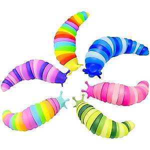 Fidget Toys Slug ,Sensory Slug Fidget Toy for Kids ,Toddler Sensory Toys,Stress Relief Toy,ADHD & Autism Fidget Toys,Preschool Boy Girl Gifts Idea,Goodie Bag Stuffers(6PCS)