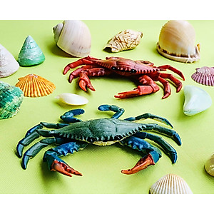 Gemini&Genius 2Pcs Crabs Marine Animal World Sea Animal Action Figure Ocean Model Toy Educational, Role Play, Cake Toppers, Swimming Toys, Bath Toys, Christmas Stocking Stuffers for Kids