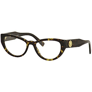 Versace Women's Eyeglasses VE3280B VE/3280/B 108 Havana Optical Frame 51mm (Havana, 51)