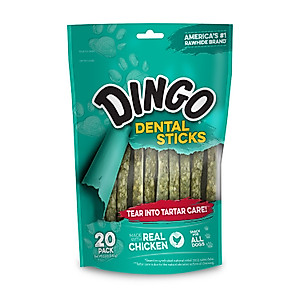Dingo Tartar And Breath Dental Sticks For All Dogs, 20 Sticks Per Pack