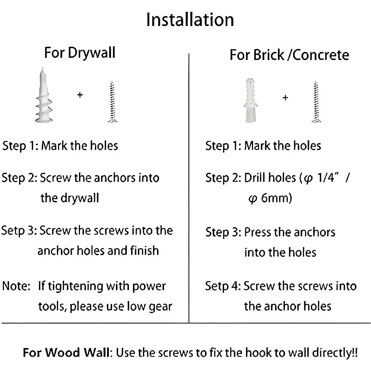 Ceiling Hooks for Hanging Plants - Metal Heavy Duty Wall Mounted Hangers for Hanging Bird Feeders, Planters, Wind Chimes, Include Professional Drywall Anchors (3-Pack (White)