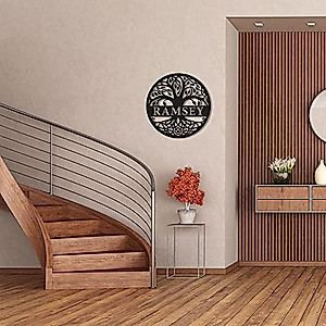 Personalized Tree of Life Metal Wall Sign - Custom Tree of life Monogram Metal Sign - Personalized Family Name Sign Last Name Sign Custom Metal Sign for Decor Wedding - Wall Art Customized Last Name