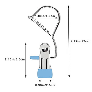 Hangers Clips,Stainless Hooks for Closet Hooks,Laundry Hanging Hooks,Travel Portable Clothes,Boot Tall Towel Hats Socks Pants and Bras (10, Blue)