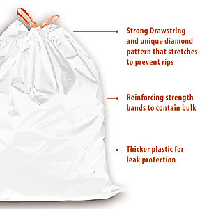 iTouchless Custom Fit Trash Bags, Compactor Bags, Heavy Duty, Drawstring (120, 13 Gallon)