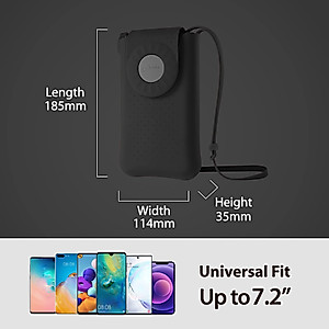 BONE Crossbody Phone Bubble Bag 1, Cell Phone Purse with Shock-Absorbing Design & Magnetic Closure, Adjustable Silicone Shoulder Lanyard Strap (Black)