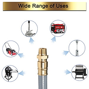 24FT 3/4" Natural Gas Hose, 3/4 Inch Natural Gas Conversion Kit Gas Grill Hose with Quick Connect Fitting,Grill Connectors & Hoses for Patio Heater,Griddle,Dynamo and Outdoor NG/LP Propane Appliance