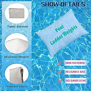 2PCS Pool Weights for Ladders, Pool Step Weights for Above Ground Pools, Pool Stair Weights for Pool Steps with Sandless Design, Work with Above Ground and in-Ground Pool Steps