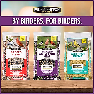 Pennington Pride Songbird Nut & Fruit Blend, Wild Bird Seed for Outside Feeders, Advanced Nutrition Formula for Bird Health, 10-lb. Bag