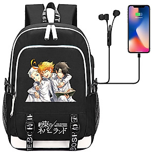 GO2COSY Anime The Promised Neverland Backpack Daypack Student Bag School Bag Bookbag Shoulder Bag