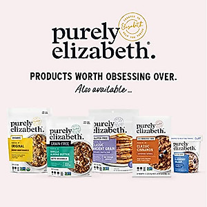 Purely Elizabeth Vanilla Chocolate Chip Granola, Made with Organic Oats and Ancient Grains, Gluten-Free, Non-GMO (3 Ct, 12oz Bags)