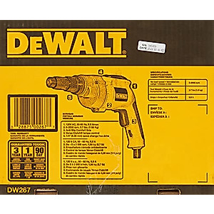 DEWALT Drywall Screw Gun, Variable Speed Reversible, 6.5-Amp (DW267)