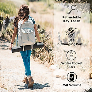Nordace Comino Travelpack Travel Backpack for Men & Women with USB Charging Port, Water Resistant - Extra Spacious Laptop Backpack for Travel, Backpacking and Everyday Commute (Gray)