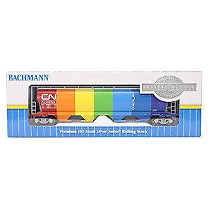 Bachmann Trains - Canadian 4-Bay Cylindrical Grain Hopper with Flashing End of Train Device - Canadian National Demonstrator - HO Scale, 73805