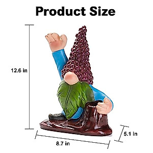 Grape Gnome Wine Bottle Holder, Blue Resin Elf Dwarf Wine Holder Set 1 Can Hold A Goblets Unique Wine Bottle Rack Tabletop Bar Kitchen Party Christmas Decoration Gift for Father/Mother/Wine Lover