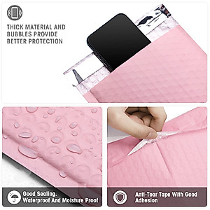 Metronic Bubble Mailers 6x10 Inch 25 Pack Usable Size 6x9" Waterproof Pink Bubble Mailers Cushioning Padded Envelopes for Mother's Day Gift Packaging, Shipping, Small Business, Mailing, Bulk