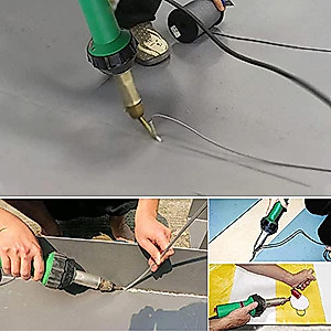 SKYTOU 1600W Heat Gun Hot Air Torch Plastic Welder Welding Hot Air Gun Kit with Speed Nozzles, Roller and PVC Plastic Rods
