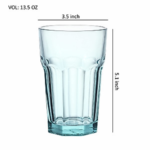 EAST CREEK Whole Housewares Double Old Fashioned Amber Glassware | 11 Ounce Beverage Glass Cup | Colored Tumblers and Water Glasses, Set Of 6 Drinking Colored Glassware (Mixed Color, Large).