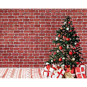 VitalCozy 10 x 8 Ft Brick Wall Backdrop for Photography Polyester Fabric Brick Photo Backdrop Brick Photo Background Photo Studio Props Banner for Graduation Newborn Birthday Party(Red)
