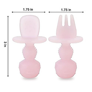 PandaEar Silicone Baby Utensils Set - Baby Bowl with Suction, Tiny Toddler Cup, and Self-Feeding Spoon Fork - Baby-Led Weaning Supplies for First Stage Infants (6 Months+)