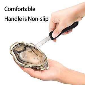 Fasmov 10 Pack Oyster Shucking Knife, Stainless Steel Oyster Knife Oyster Shucker Clam Knife, Oyster Knives Suitable for All Kinds of Shells and Oysters Shucking(White+ Black)