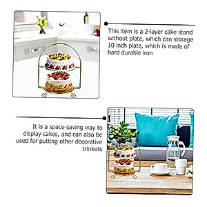 EXQUIMEUBLE Double Layer Cake Stand Muffin Stand Dessert Stand Holder Pastry Stand Birthday Cake Stand Cake Display Rack Dessert Display Plate Tea Party Serving Tray Desktop Iron Bracket