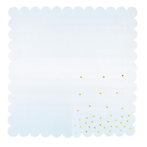 100 Pack Cocktail Napkins for Girl Baby Shower, Wedding, Birthday Party (5 x 5 in, Ombre Blue)