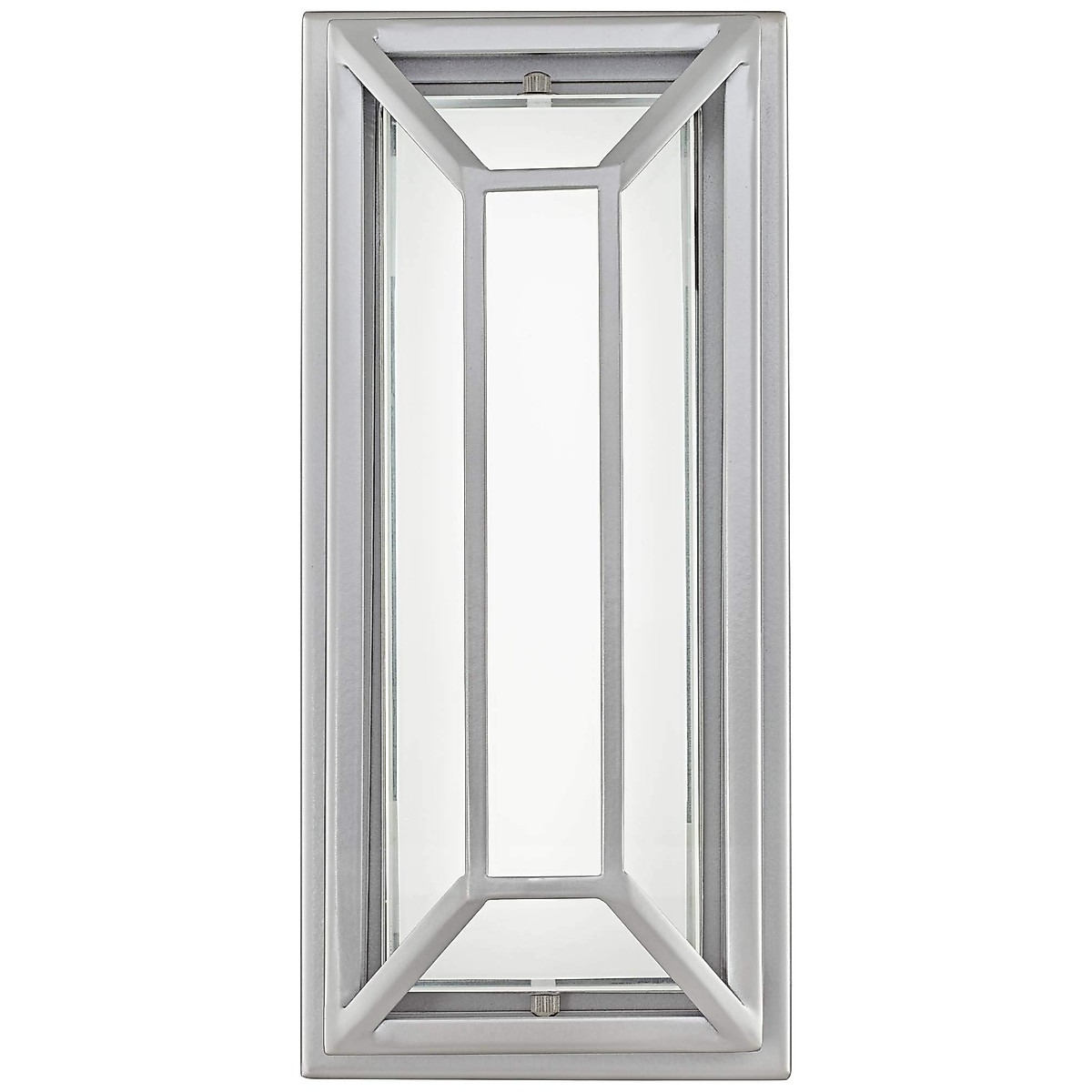 Possini Euro Design Radcliffe Modern Outdoor Wall Light Fixture LED Matte Nickel Geometric Baguette Cut 12" Frosted Glass for Exterior House Porch Patio Outside Deck Garage Front Door Garden Home