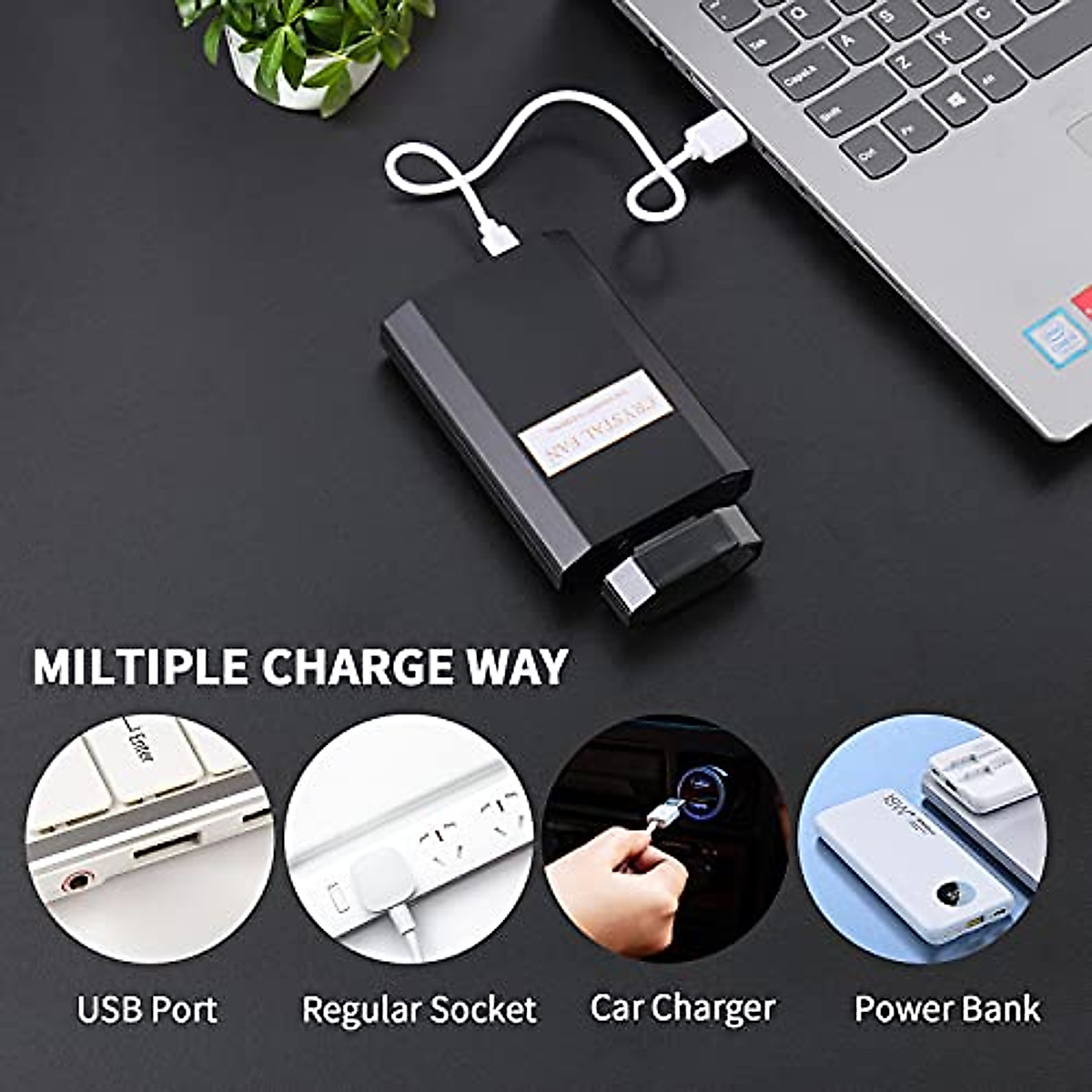 seOSTO Mini Portable Fan Rechargeable,Battery Powered Fan,Handheld Fan With 3 Speeds Electric Fan For Girls Woman Office School Working Home