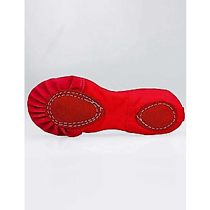 Daydance Red Kids Ballet Shoes Girls Split Sole Ballet Slippers Dance Flats