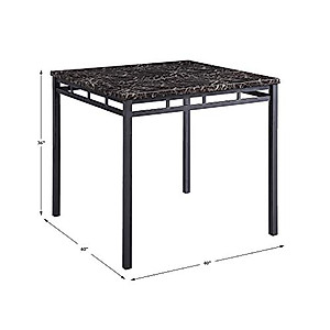 Homelegance 5-Piece Pack Counter Height Dinette Set, Black