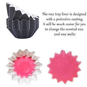 FANDOL Wax Melt Warmer Liners Reusable & Leakproof Candle Warmer Liners Wax Tray for Scented Wax,Electric Wax Warmers, Plug in Warmers, Candle Warmer,Wax Melter and Wax Burner(Black 50pcs)