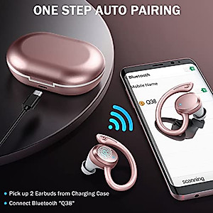 Wireless Earbuds Bluetooth Headphones, Bluetooth 5.3 Earbuds with Immersive HiFi Stereo, 2023 New 48Hrs Wireless Ear Buds Over Ear, HD Mic, Comfortable Sport Earhooks, IP7 Waterproof in Ear Earphones