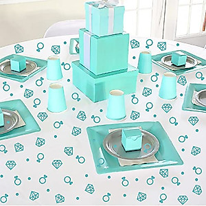 Teal Confetti Bachelorette Party Decorations, Teal Table Glitter Confetti Diamond Ring for Bride to Be Engagement Party Bridal Shower Hen Party Decorations