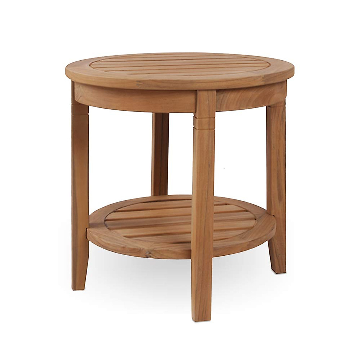 Cambridge Casual Superior Indonesian Teak Arie Outdoor Round Side Table, Natural Teak