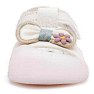 Baby Sandals Toddler for Girls Boys Girl Half Closed Toe Dress Cute Kids Infant Sport On Summer Run Walking Hiking (2.white, 15-18months)