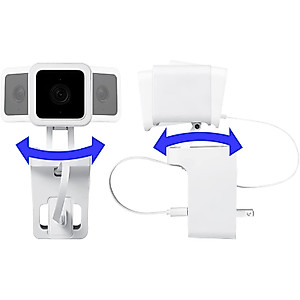 Wasserstein AC Outlet Wall Mount Compatible with Wyze Cam V3 - Reliable Mounting Alternative for Your Cameras (White)