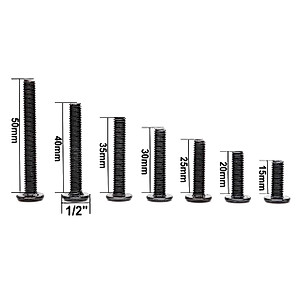 binifiMux 10-Pack M6 x 40mm Black Socket Cap Screws Barrel Nuts Kit for Crib Furniture Bed