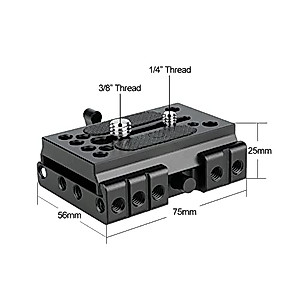NICEYRIG Quick Release Base Plate Compatible with Manfrotto 577, 501, 504, 701 for DSLR Camera 15mm Rail Support System