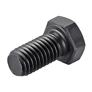 uxcell 1/2''-13 * 1'' Hex Head Screw Bolts Fastener Grade 5 UNC Carbon Steel Black 2pcs