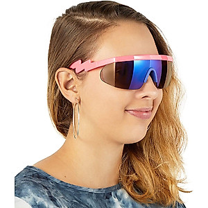 Zodaca Neon 80's Sunglasses for Rave Accessories, Rimless Mirrored Glasses (3 Pack)