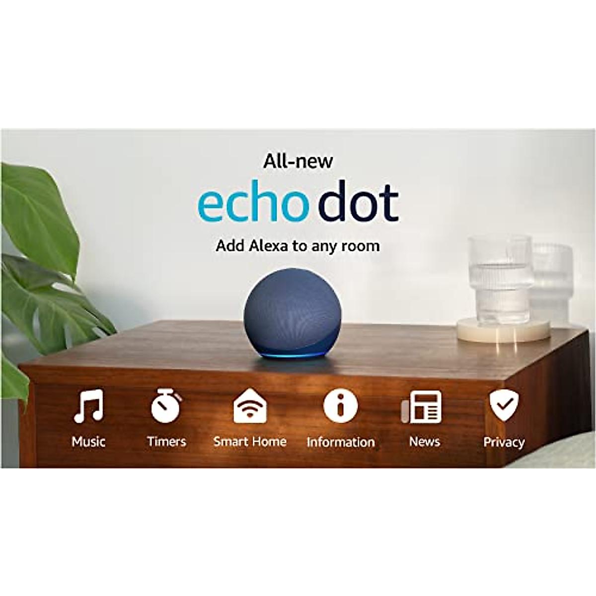All-New Echo Dot (5th Gen, 2022 release) | Smart speaker with Alexa | Deep Sea Blue