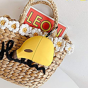 AirPods Pro Protective Case Creative Cute Banana Shape Yellow with Carabiner Silicone Compatible Waterproof Case